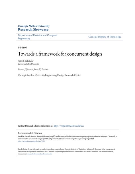 Pdf Towards A Framework For Concurrent Design