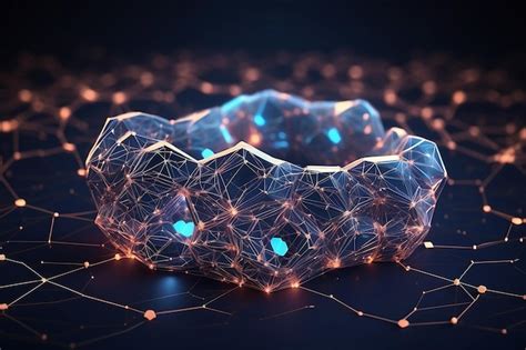 Premium Photo Blockchain Link Network Technology Concept Block Chain Digital Illuminated Shape