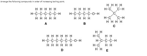solved arrange the following compounds in order of