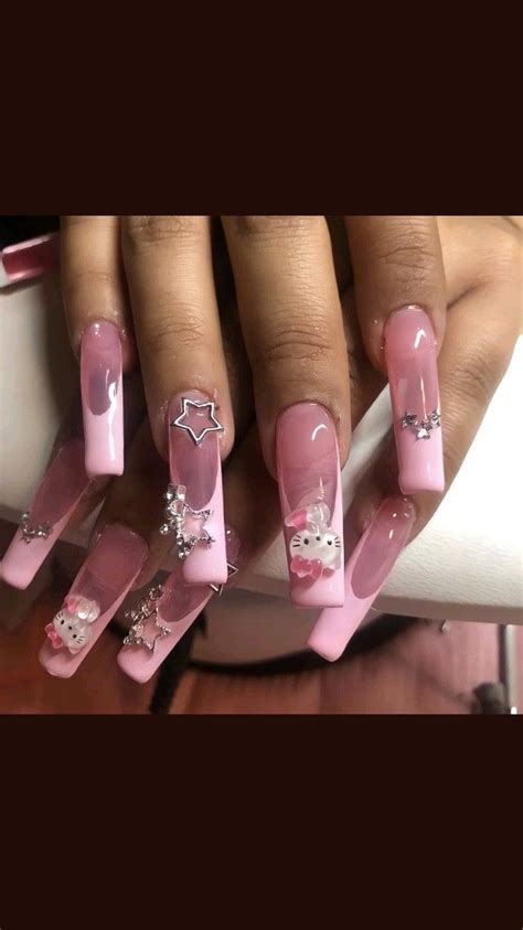 Uñas Acrílicas De Hello Kitty Y Kuromi 😻 ️ Manicura De Uñas Uñas De