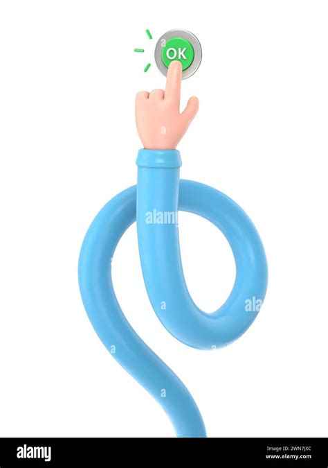 Cartoon Gesture Icon Mockupthe Green Ok Button Hand Presses Pop Art