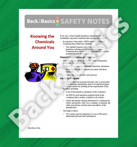 Hazcom Safety Note Back 2 Basics Safety