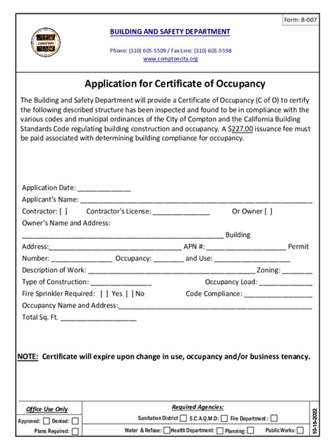 Fillable Online Application For Building Permit Or Grading And
