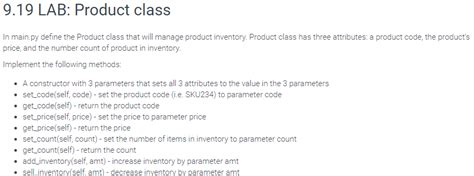 Solved In Python Please LAB Product ClassIn Main Py Chegg