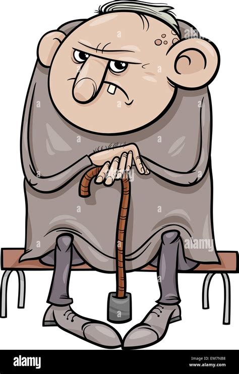 Grumpy Old Man Cartoon Illustration Stock Vector Image And Art Alamy