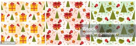 박싱 데이 세일 원활한 패턴 디자인 세트 장갑과 선물 상자 프로모션 또는 템플릿 쇼핑에 대 한 손으로 그린 만화 평면 그림 계절에 대한 스톡 벡터 아트 및 기타 이미지