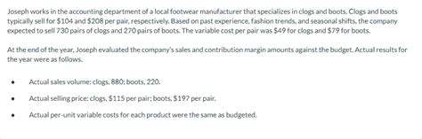Solved Calculate The Company S Sales Price Variance And Chegg Com