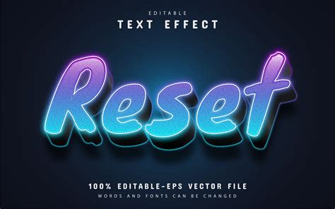 Reset Text Editable 3d Text Effect Graphic By Aglonemadesign · Creative Fabrica
