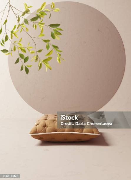 베개 오브젝트 배치 모형 쿠션 제품 프리젠 테이션 배경 3d 렌더링 0명에 대한 스톡 사진 및 기타 이미지 0명 강단 광고 Istock