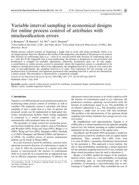 Pdf Variable Interval Sampling In Economical Designs For Online