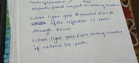 Didy When The Object Is Far Away Beyond The Centre Of Curvature Of The Mirror Parallel To The