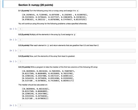 Section 3 Numpy 20 Points 31 2 Points Turn The