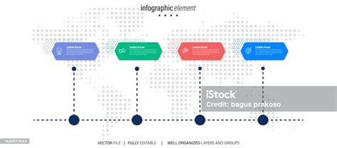 비즈니스 인포그래픽 디자인 템플릿 아이콘과 4개의 4가지 옵션 또는 단계가 있는 벡터입니다 프로세스 다이어그램 프리젠테이션 워크플로 레이아웃 배너 순서도 정보 그래프 스톡