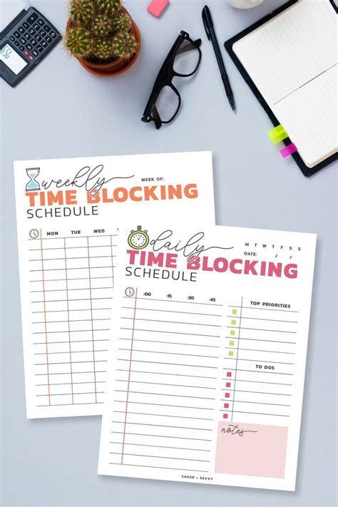 Free Printable Time Blocking Templates Your Ultimate Guide To Productivity Savor Savvy