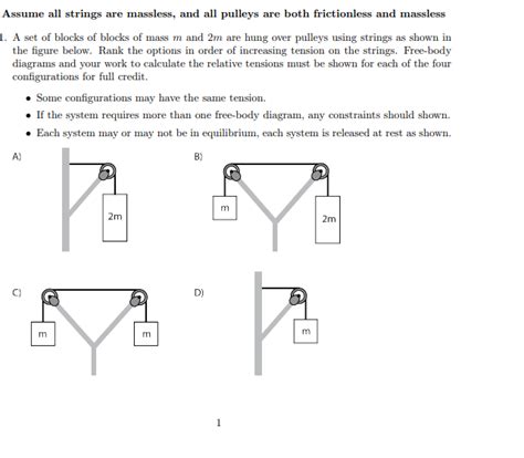 Solved Assume All Strings Are Massless And All Pulleys Are