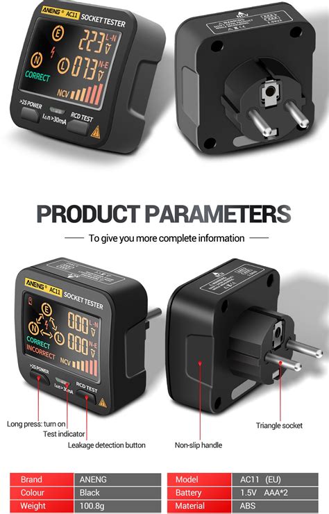 Ac11 Digital Smart Socket Tester Voltage Test Socket Detector Us Uk Eu Au Plug Ground Zero Line