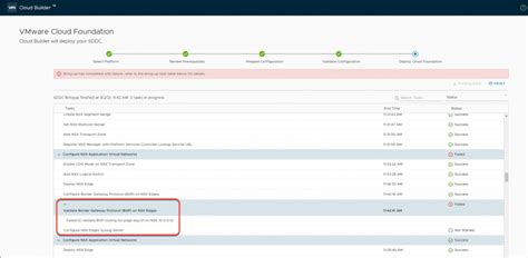 Bgp Error At Vcf Deployment Datareload