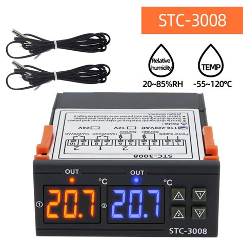 Stc 3008 Dual Digital Temperature Controller Thermostat Thermoregulator Incubator Probe 10a