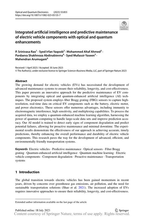 Pdf Retracted Article Integrated Artificial Intelligence And Predictive Maintenance Of