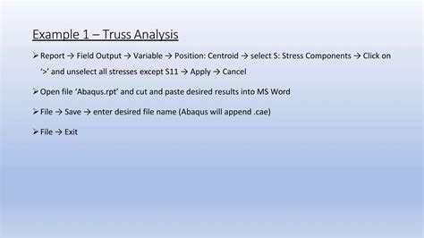 Introduction To Abaqus And Analysis Of Plane Truss Pptx