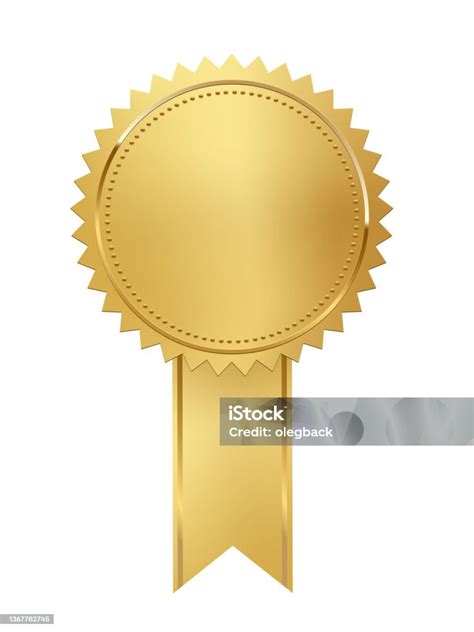 흰색 배경에 리본이 분리된 골드 3d 스탬프 럭셔리 골든 씰 벡터 설계 요소 인장에 대한 스톡 벡터 아트 및 기타 이미지 인장 권위 학위 Istock