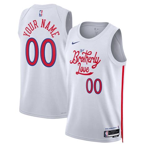 Philadelphia 76ers City Edition Custom White Jersey All Stitched