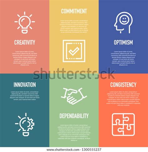 Core Values Line Icon Set Stock Vector Royalty Free Shutterstock