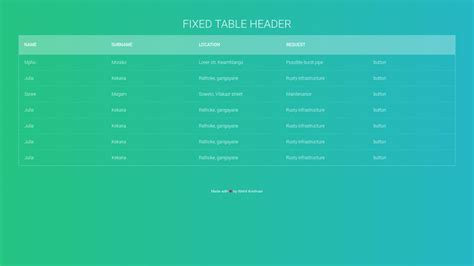 Fixed Table Header