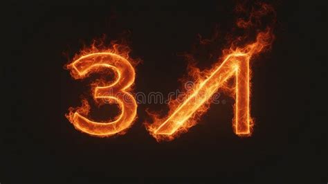 Fiery Number 3 And Flaming A Burning Sign With A Black Backdrop And A Smooth Gradient Of Orange