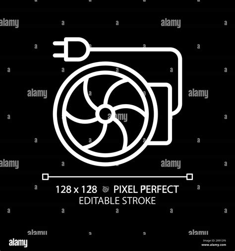 Inline Duct Fan White Linear Icon For Dark Theme Stock Vector Image