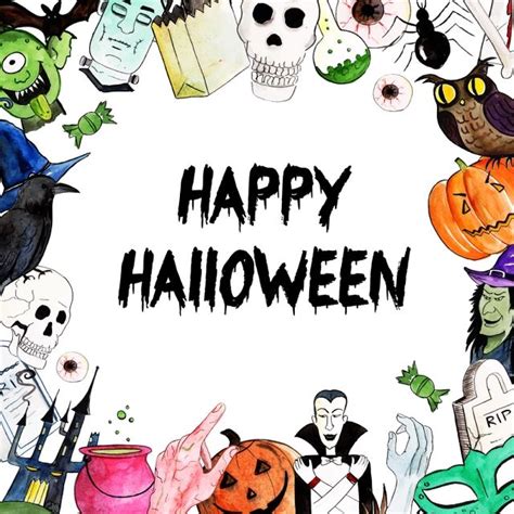 수채화컬러컬러할로윈원원소무섭다공포얽매이다연극무서운귀신호박마술사거미웹나무박쥐마스크손성집부엉이달칼피무당좀비괴물자루자루