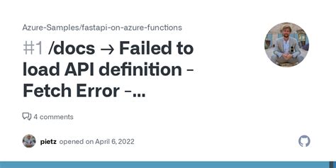Docs Failed To Load API Definition Fetch Error Unauthorized