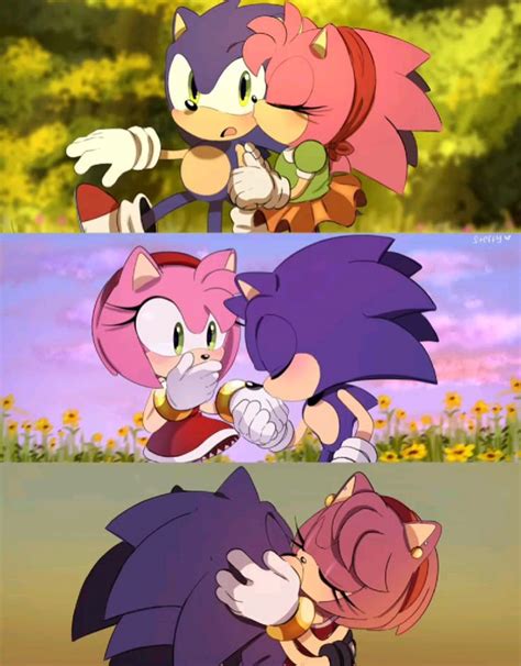 Sonamy Fanart In 2023 Sonic And Amy Sonic Art Classic Sonic