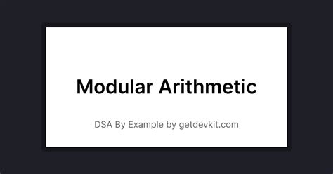 Modular Arithmetic