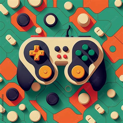 Pattern Standard Video Game Controller Gamers Generative Ai Design
