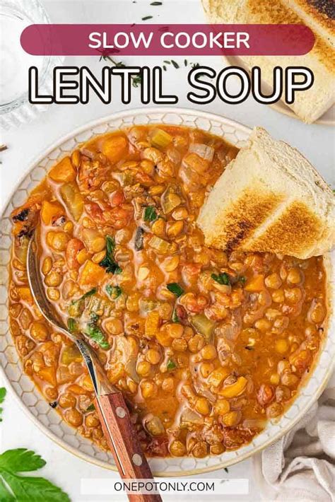 Slow Cooker Lentil Soup One Pot Only — Easy Recipes Using One Pot Only