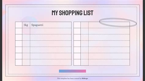 Elegant Digital Shopping List Theme Google Slides PPT