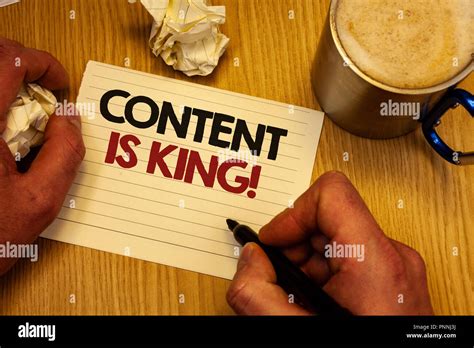 Handwriting Text Writing Content Is King Motivational Call Concept Meaning Marketing