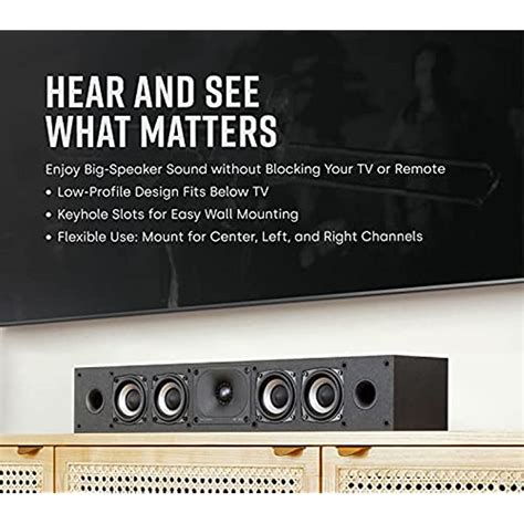 Polk Monitor Xt35 Altavoz De Canal Central Delgado Certificado De Audio De Alta Resolución