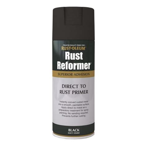 Rust Oleum Rust Reformer Matt Black 400mln Andrews Aerosols