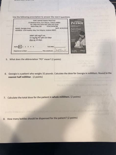 Solved Use The Following Prescription To Answer The Next 4