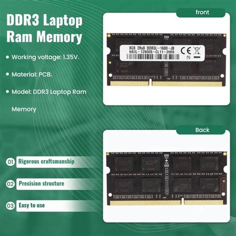 Ddr3 8gb Laptop Memory 1600mhz Pc3 12800 135v 204 Pins Sodimm Support3377 4712647704734 Ebay