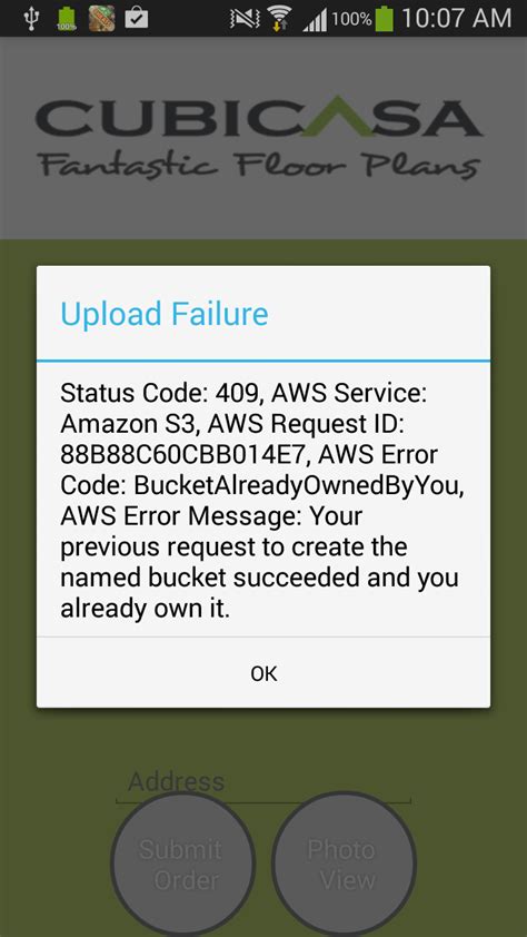 Amazon Web Services Android Aws Error Code Bucket Already Owned By You Stack Overflow