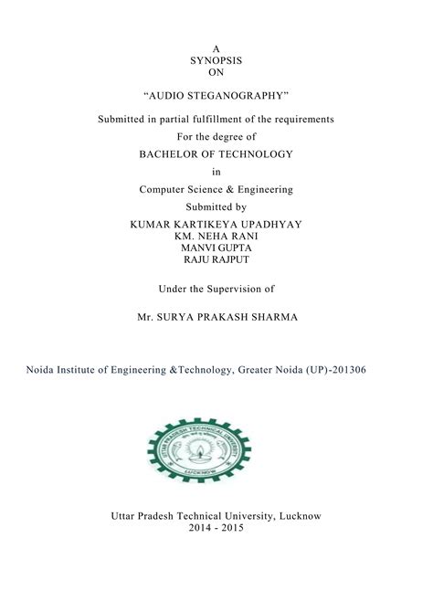 Audio Steganography Synopsis Docx Digital Audio Computer Software