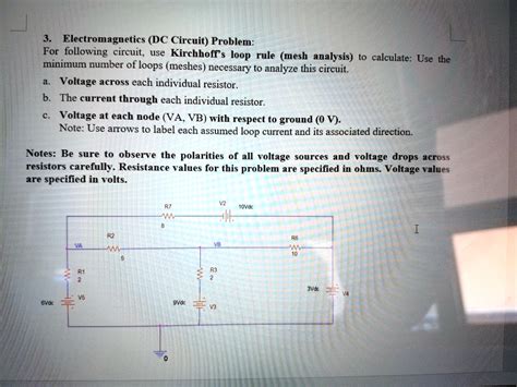 3electromagneticsdc Circuitproblem For Following Circuit Use Kirchhoffs
