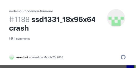 ssd1331 18x96x64 univision hw spi crash · issue 1188 · nodemcu nodemcu firmware · github