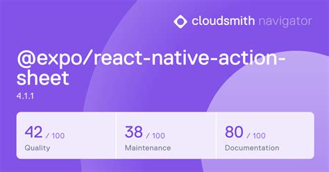 expo react native action sheet 4 1 1 npm package quality
