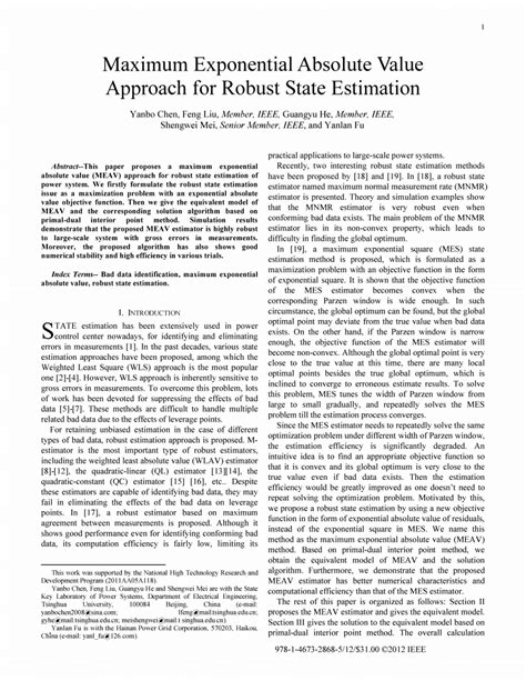 Pdf Maximum Exponential Absolute Value Approach For Robust State Estimation