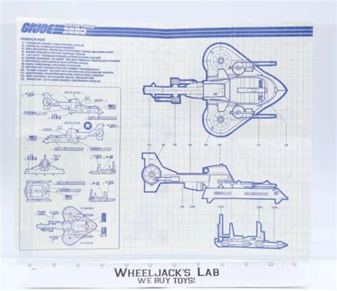 Vindicator 1987 Original Instructions Blueprints G I Joe Hasbro