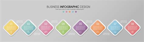 8 단계와 비즈니스 아이콘이있는 다채로운 인포 그래픽 다이어그램 벡터 3차원 형태에 대한 스톡 벡터 아트 및 기타 이미지 3차원 형태 8 개념 Istock